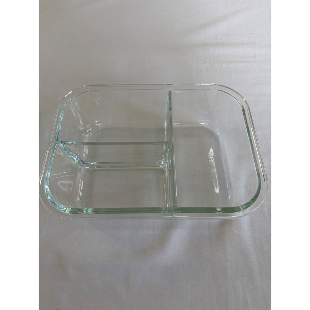 Pyrex | Kitchen | Pyrex Store It 3 Compartment Glass Meal Prep Box 55 ...